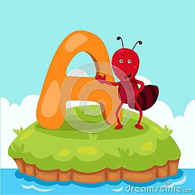 Illustrator Of Letter'A Is For Ant' Stock Vector - Image: 52650825