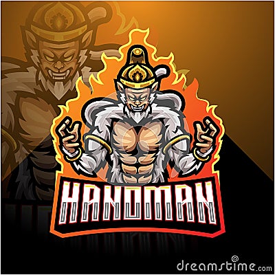 Hanoman Esport Mascot Logo Design Vector Illustration | CartoonDealer ...