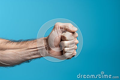 Angry Hand Gesture On Blue Background Stock Photography | CartoonDealer ...