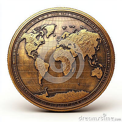 World Map Coin Royalty-Free Stock Photo | CartoonDealer.com #336870327