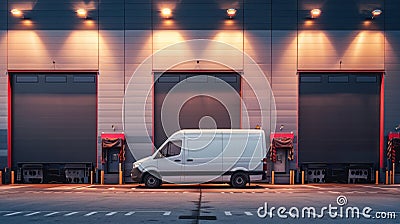 Loading Up: Delivery Van At Warehouse Docking Station Stock Photo ...