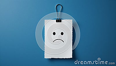 Simple Sad Face Illustration On Paper Royalty-Free Stock Photography ...