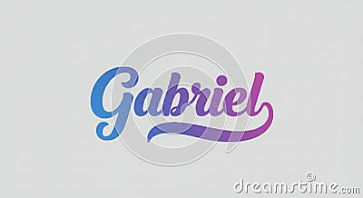 The Image Features The Word "Gabriel" In A Cursive Font. The Text ...