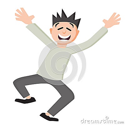 Satisfied Customer Happy Jumping Man Cartoon Vector | CartoonDealer.com ...