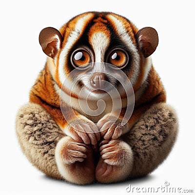 Image Of Isolated Slow Loris Against Pure White Background, Ideal For ...