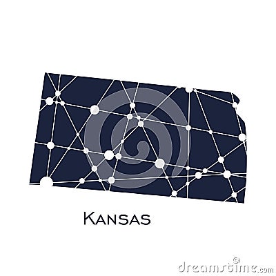 Kansas State Map Vector Illustration | CartoonDealer.com #130830800