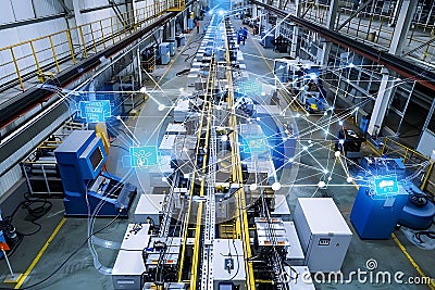 Smart Factory Automation And Industrial IoT Network Royalty-Free Stock ...