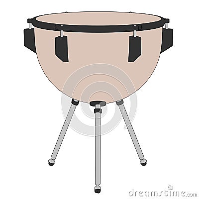 Timpani Sketch Illustration. Hand Drawn Black and White Percussion ...