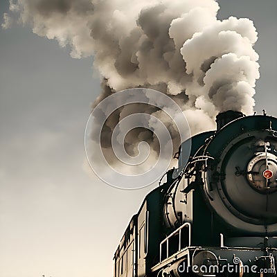 Image Of The Vintage Train Chugging Along The Tracks Releasing Its ...