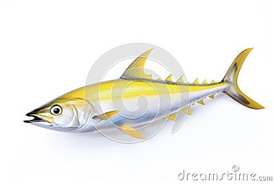 Image Of A Yellow Tail Kingfish Isolated On White Background. Fresh ...
