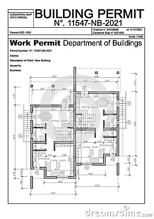 Imaginary Building Permit - Concept Illustration With Residential ...