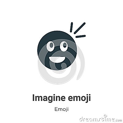 Imagine Emoji Vector Icon On White Background. Flat Vector Imagine ...