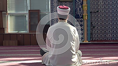 Imam Praying in Mosque Behind Stock Footage - Video of places, islam ...