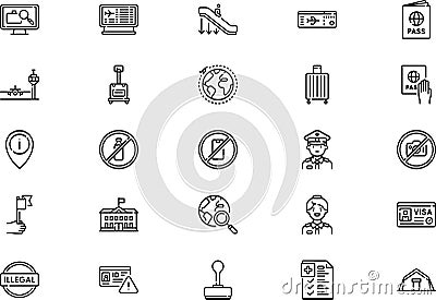 Immigration Icons Collection Is A Vector Illustration With Editable ...