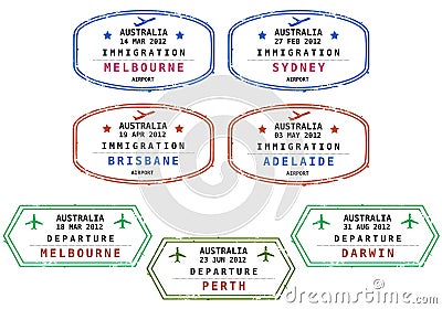 Immigration Stamps - Australia Stock Images - Image: 21222864