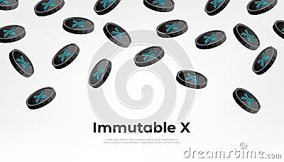 Immutable X IMX Coin Falling From The Sky. IMX Cryptocurrency Concept ...