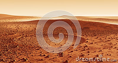 Impact Craters On Mars. Martian Landscape Royalty-Free Illustration ...