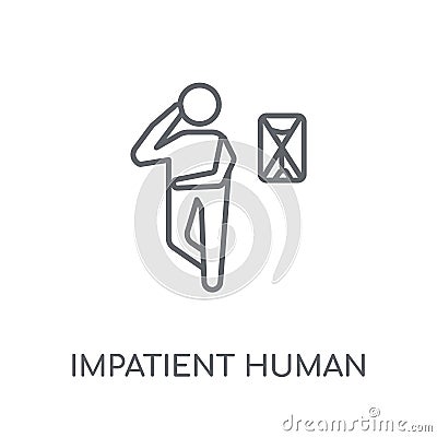 Impatient Human Linear Icon. Modern Outline Impatient Human Logo ...