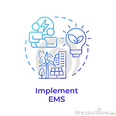 Implement EMS Blue Gradient Concept Icon Cartoon Vector | CartoonDealer ...