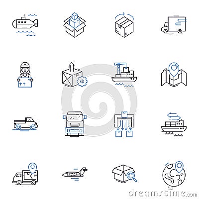 Importing Line Icons Collection. Regulations, Customs, Tariffs ...