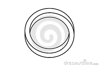 Impossible Circle Shape. Line Optical Line Symbol. Outline Mobius Strip ...