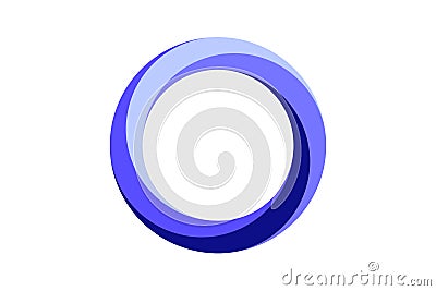 Impossible Circle Shape. Purple Blue Optical Line Symbol. Twisted ...