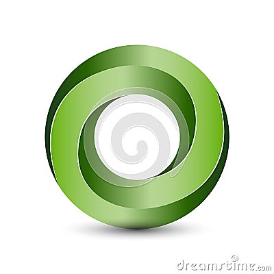Impossible 3D Circle Object For Logo Template Cartoon Vector ...