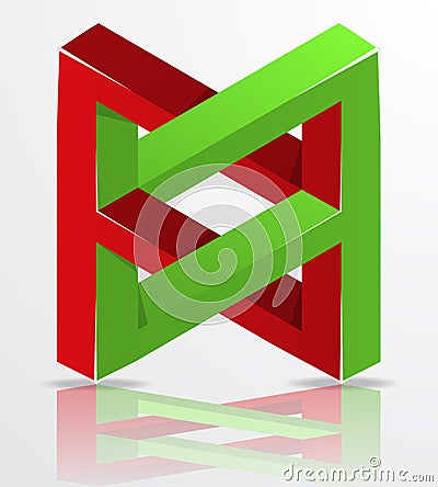 Impossible Figure Icon Sign, Abstract Vector Illustration. Royalty Free ...