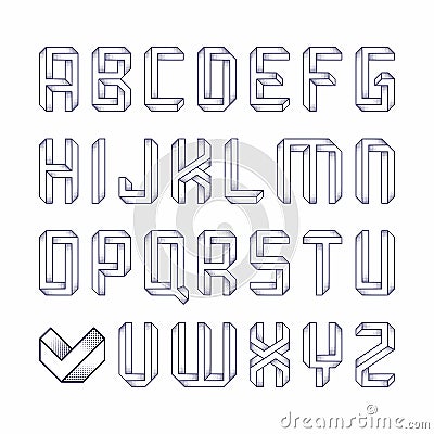 Impossible Shape Font Stock Vector - Image: 66892599