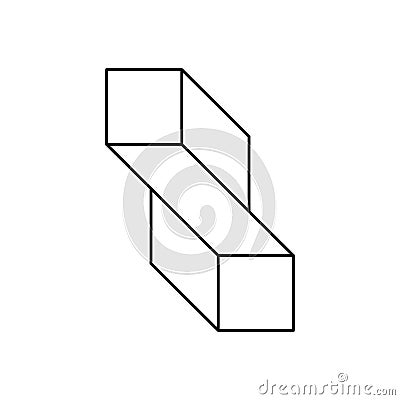 Impossible Twisted Rectangle Shape. Esher Penrose Geometric Figure ...