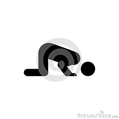 Prostration Pose Character Icon Symbol Vector Illustration ...