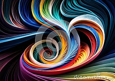 Impressive Abstract Papercraft Art With Detailed EEements, Generative ...