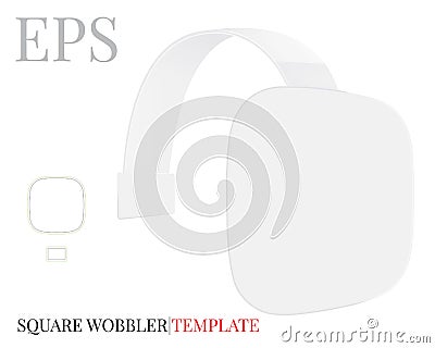 Square Shape Wobbler Vector, Template With Overprinted Die Cut / Laser ...