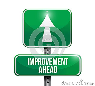Improvement Ahead Banner Sign Stock Illustration - Illustration of ...