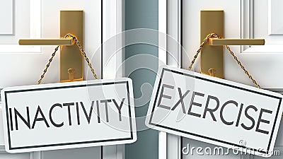Inactivity And Exercise As A Choice - Pictured As Words Inactivity ...