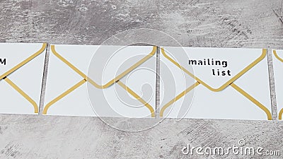 Inbox Organization Concept, Group of Email Envelopes with Labels for ...