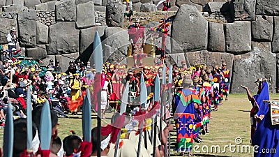 Inca on Throne Being Carried into Inti Raymi Stock Footage - Video of ...
