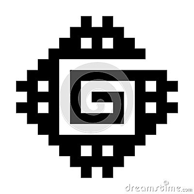 Inca Stepped Spiral Motif, Stepped Fret Symbol Cartoon Vector ...