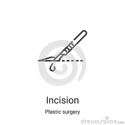 Incision Icon Vector From Plastic Surgery Collection. Thin Line ...