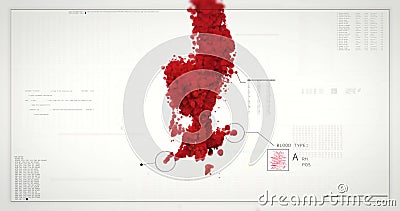Incoming Blood Analyzed in HUD Interface. Virus, Antibody Test, Blood ...
