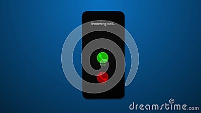 Incoming Call Ringing Phone 4K Animation with Blue Gradient Background ...