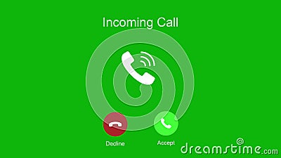 Incoming Call Screen Animation with Accept and Decline Option. Stock ...
