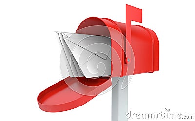Incoming Mail. Mailbox With Letters Isolated Stock Illustration - Image ...