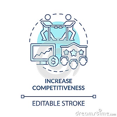 Increase Competitiveness Blue Concept Icon Vector Illustration ...