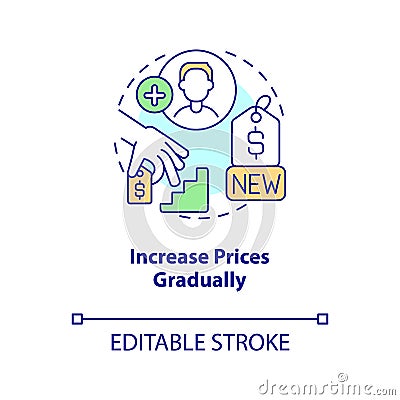 Increase Prices Gradually Concept Icon Royalty-Free Cartoon ...