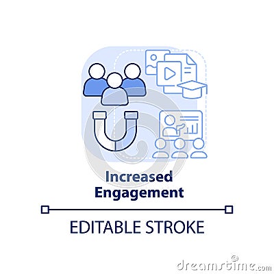 Increased Engagement Light Blue Concept Icon Vector Illustration ...