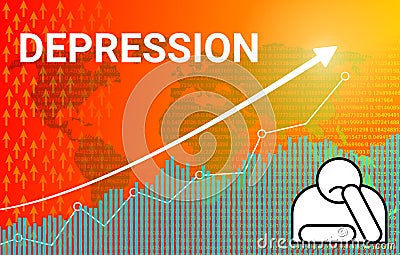 Daily Increasing Depression Case Background With Graphs, Numbers And ...