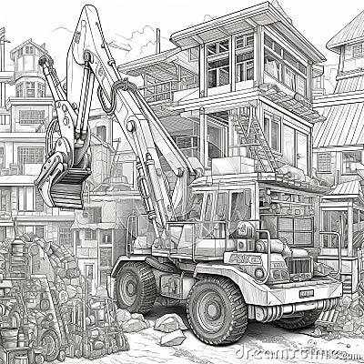 Incredible Coloring Pages Of Compactor Construction. Generative AI ...