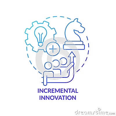Incremental Innovation Blue Gradient Concept Icon Cartoon Vector ...