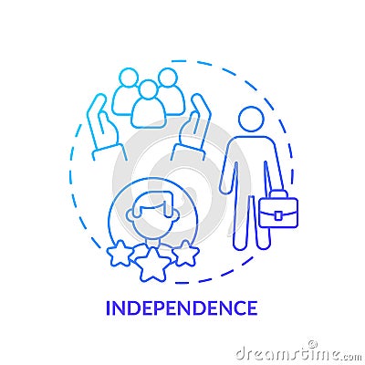 Independence Blue Gradient Concept Icon Vector Illustration ...